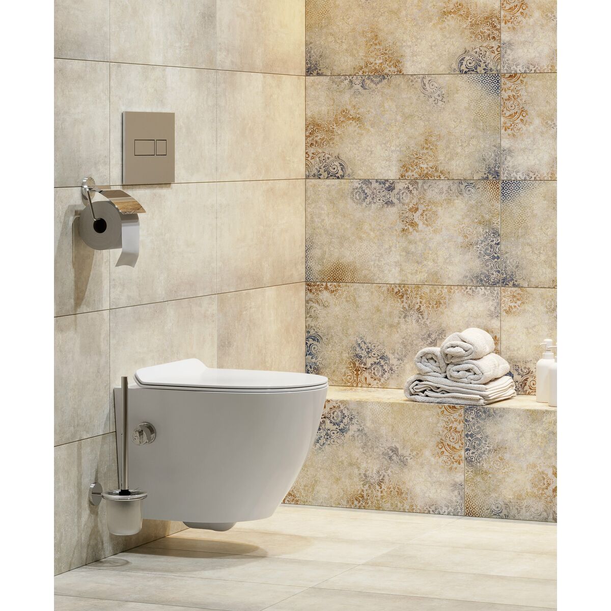 Gres szkliwiony Ornamento2 Blue 30 x 60 Greenline Tiles - Leroy Merlin Gres szkliwiony Ornamento2 Blue 30 x 60 Greenline Tiles - Leroy Merlin